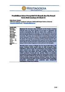 Pendidikan Islam Perspektif Al-Ghazali dan Ibn Rusyd Serta Relevansinya di Abad 21 - UIN Siber ...